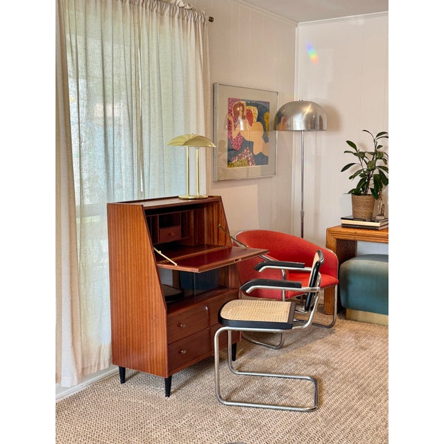 Mid Century Modern Drop Front Bureau Made by Lebus, Circa 1960s. | Chairish