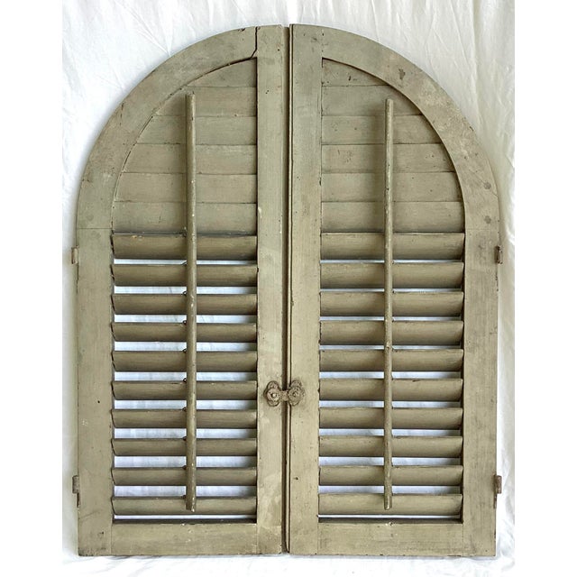 Antique Arched Wooden Shutters - a Pair | Chairish