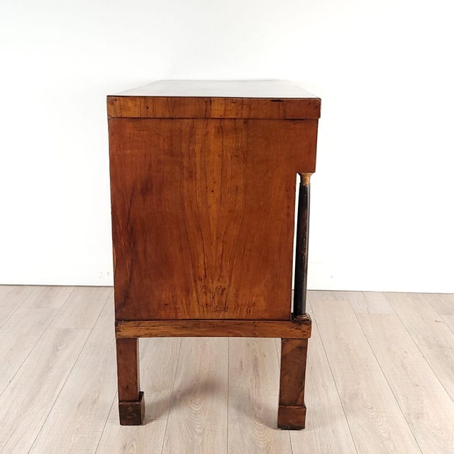 Provincial Walnut Neoclassical Commode With Ebonized Columns With ...