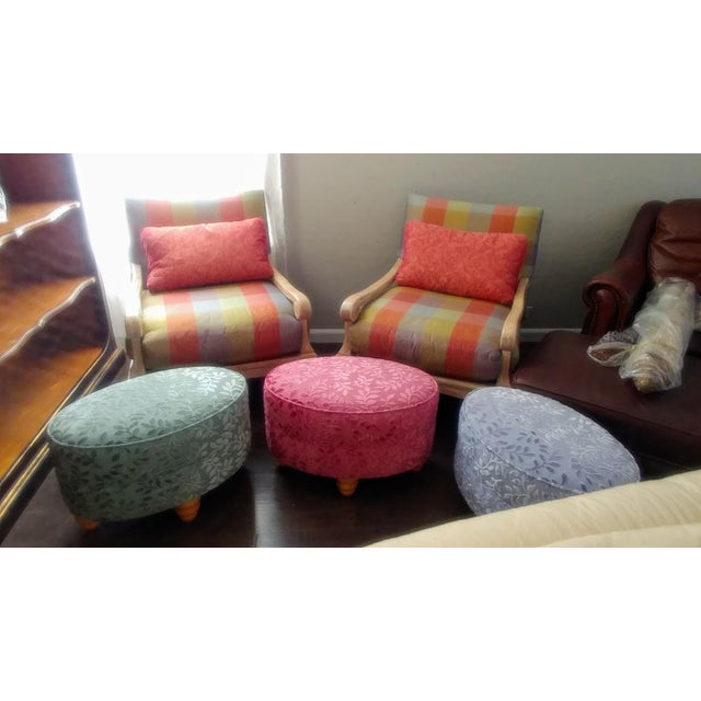 Custom Upholstered Oval Benches - Set of 3 | Chairish