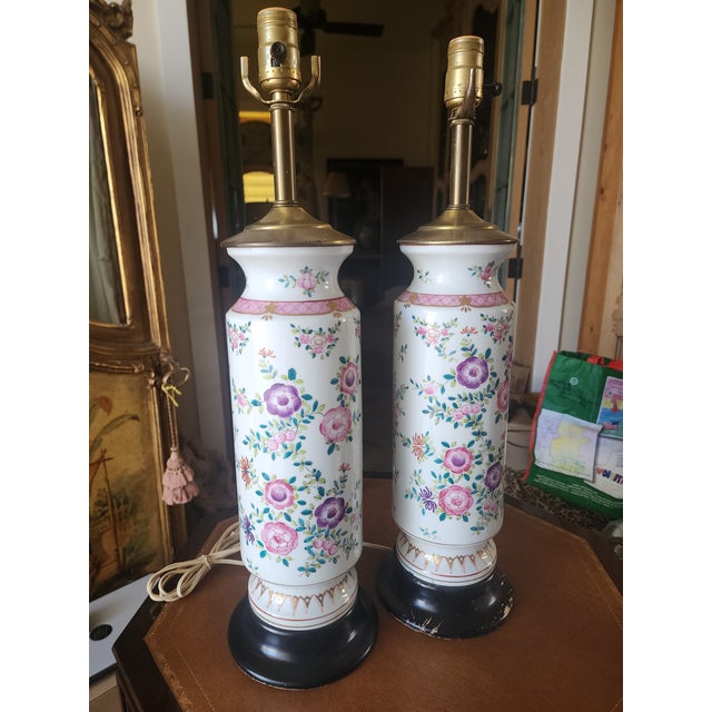 Pair of Chinese Export Samson Lamps | Chairish