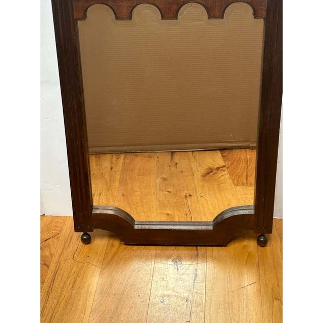 Gothic Revival Dark Walnut Frame Mirror | Chairish
