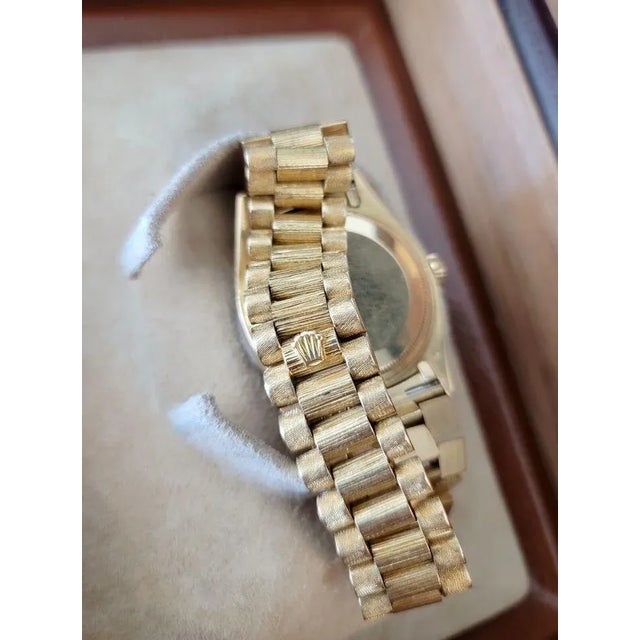 Rolex President Day-Date 18k Gold Diamond Mens Watch W/Bark Finish ...