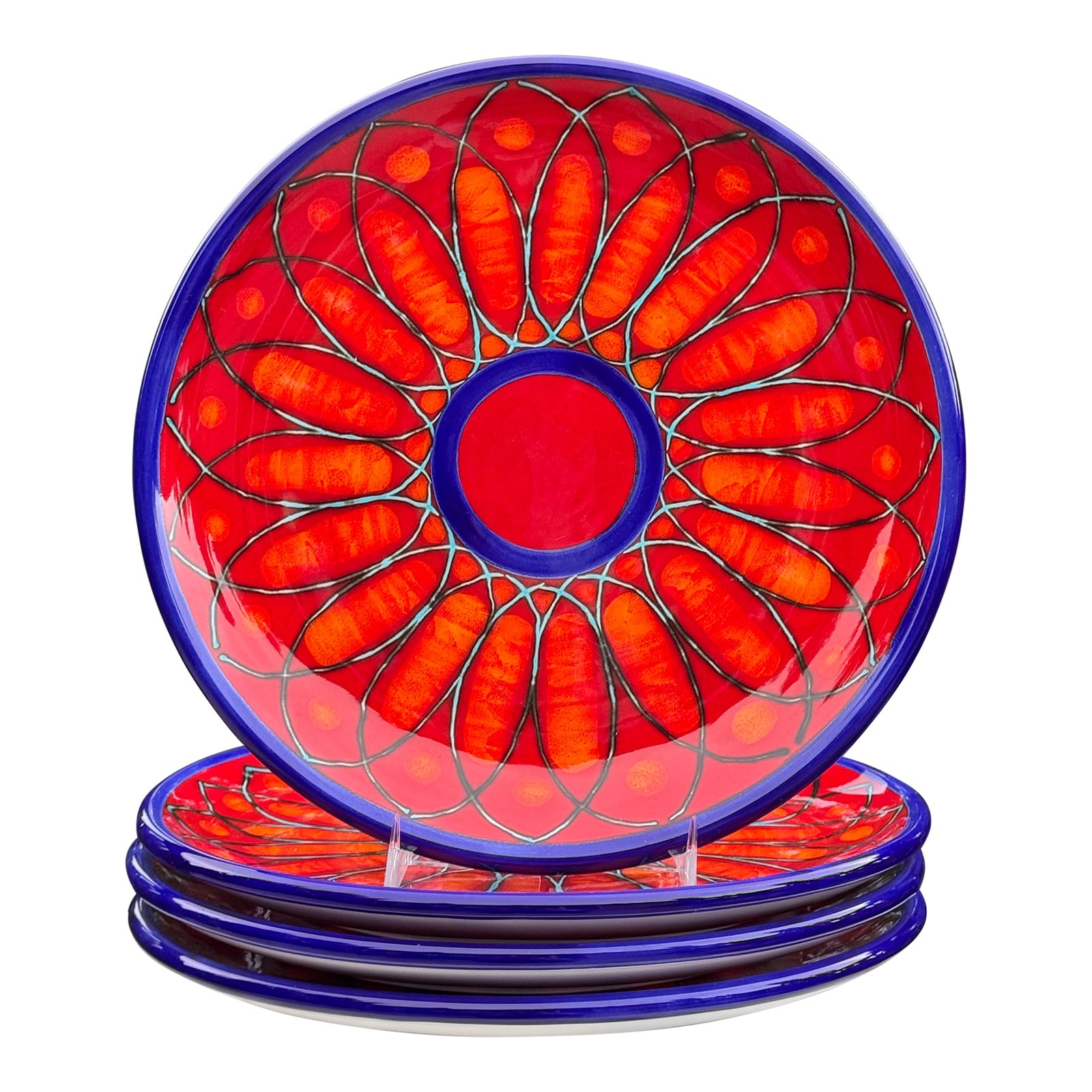 Made in Italy La Giara Hand Painted Sicilian Fuoco Plates - Set of Four ...