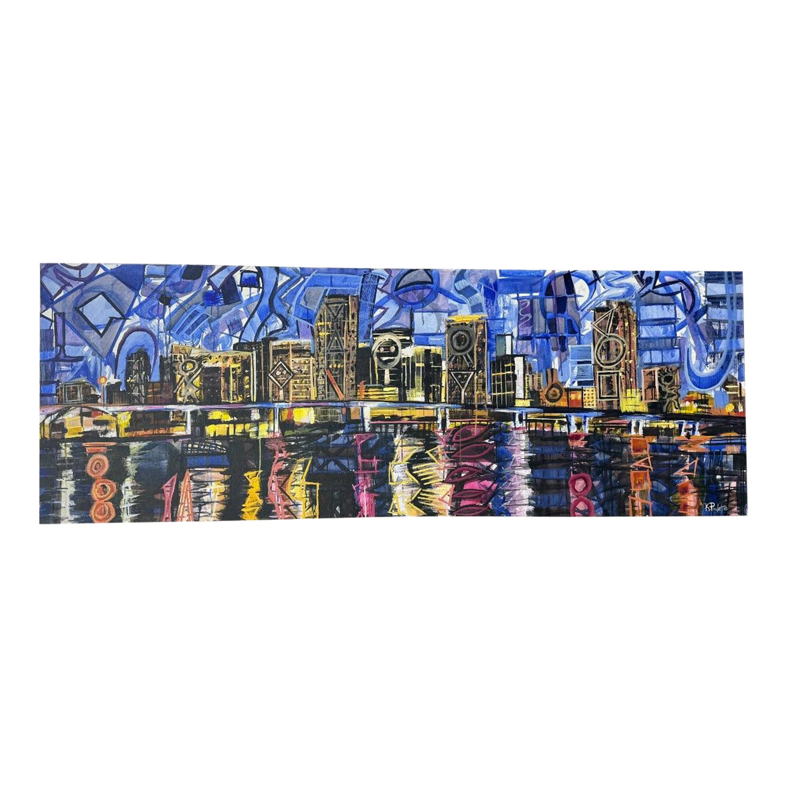 Miami Lights and Locomotion Painting by Kent Paulette Original Acrylic ...