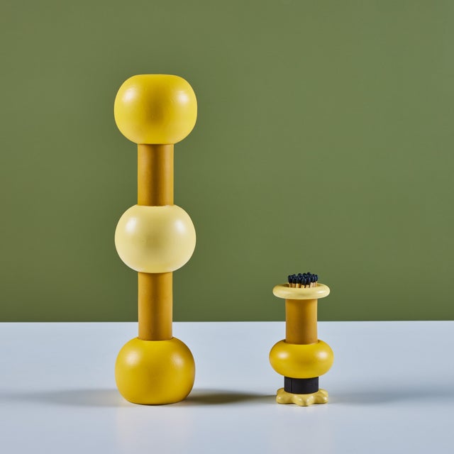 Beady Candle Stick and Match Holder Set by Evan Segota | Chairish