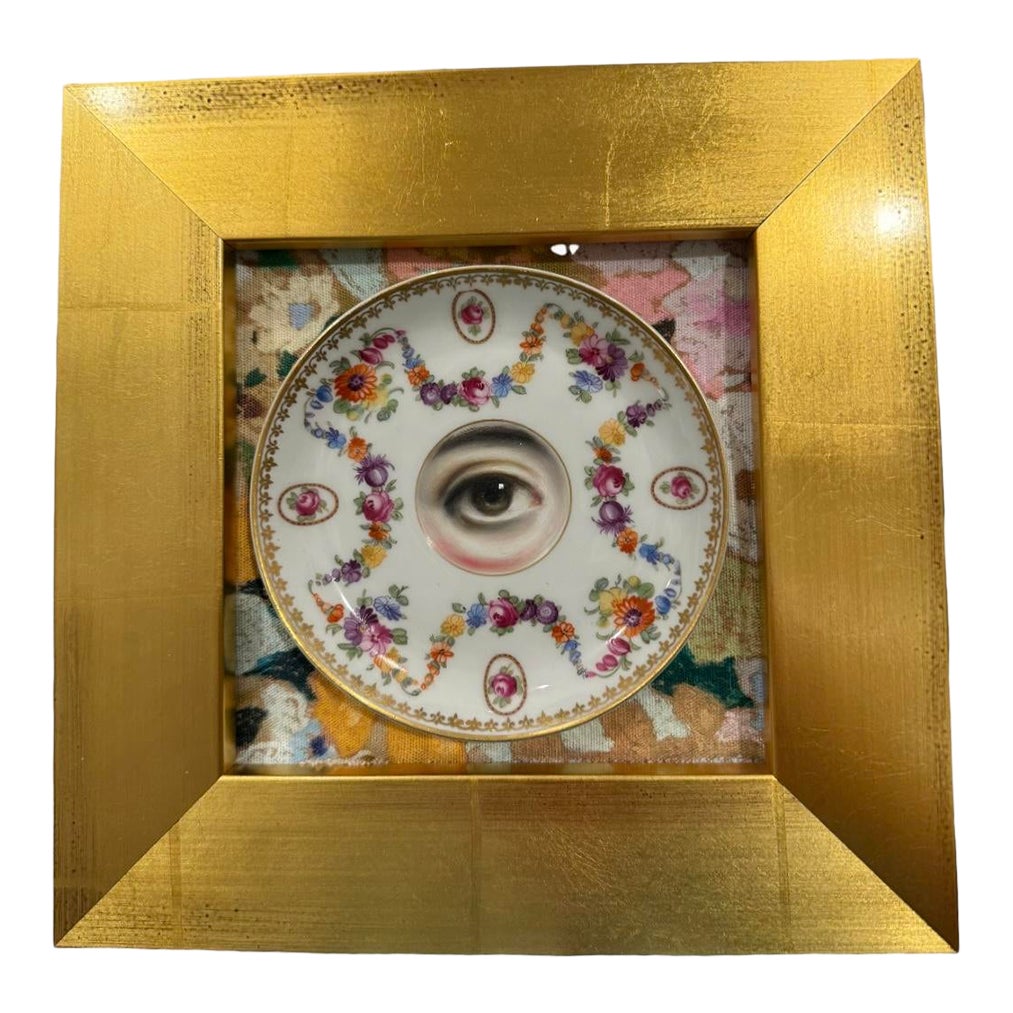 Contemporary Susannah Carson Original Lover’s Eye China Plate, Framed | Chairish