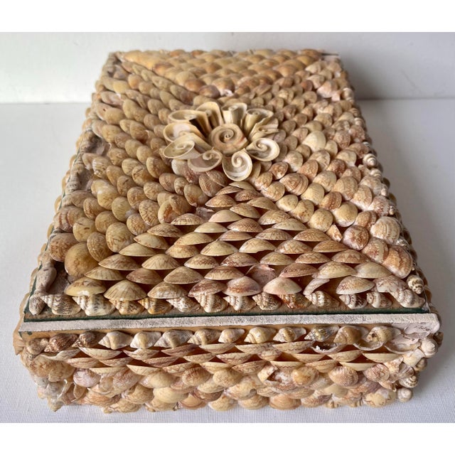 Vintage 10" Shell-Encrusted Jewelry Box | Chairish