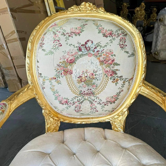Tufted Chair White French Rococo Style - Set of 2 | Chairish