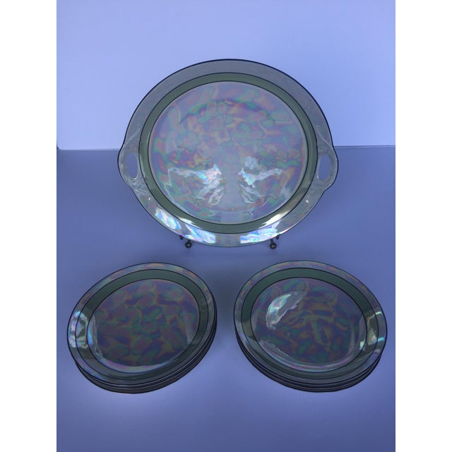 Lusterware 7-Pc. Dessert Set by Otto Grunert | Chairish