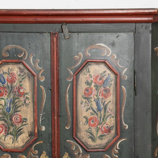 Early 19th Century Hand-Painted German Two-Door Armoire Shrunk | Chairish