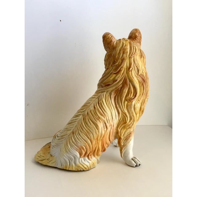 Hollywood Regency 1960s Italian Ceramic Collie Dog Lassie Statue | Chairish