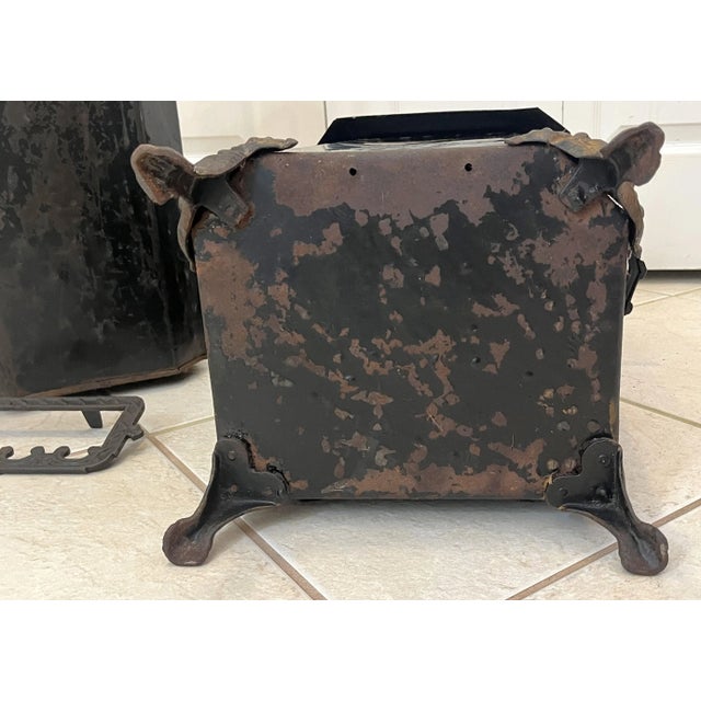 19th Century Victorian Egyptian Revival Painted Metal Coal Scuttle Bin ...
