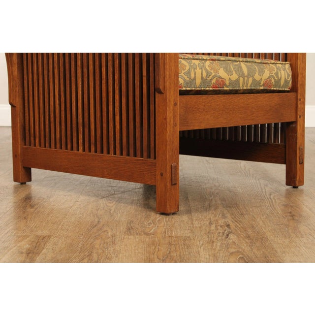 Stickley Mission Collection Oak Compact Spindle Morris Chair | Chairish