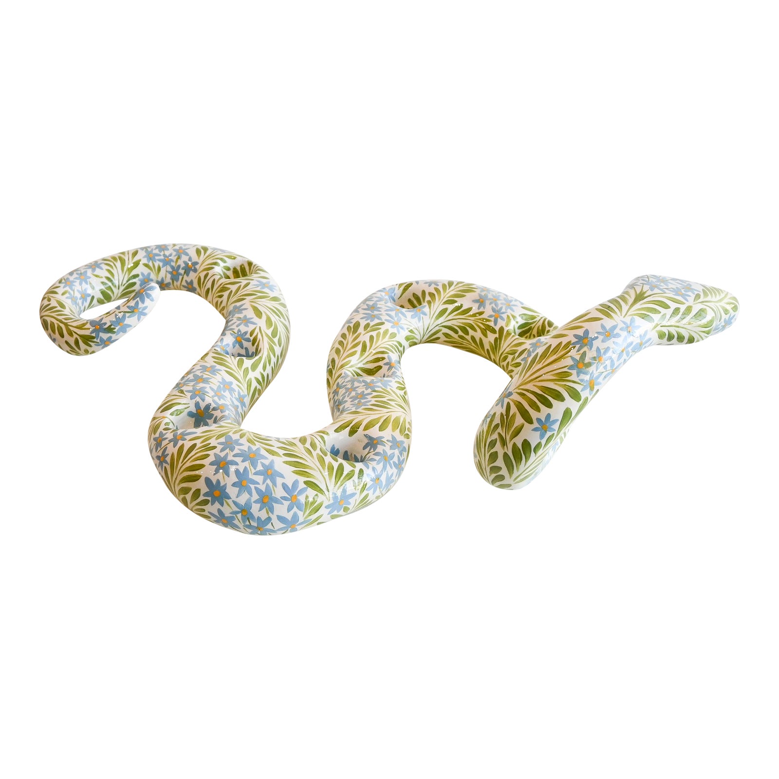 Botanically Painted Snake Candelabra " Garden Snake 163" by Fine Artist ...