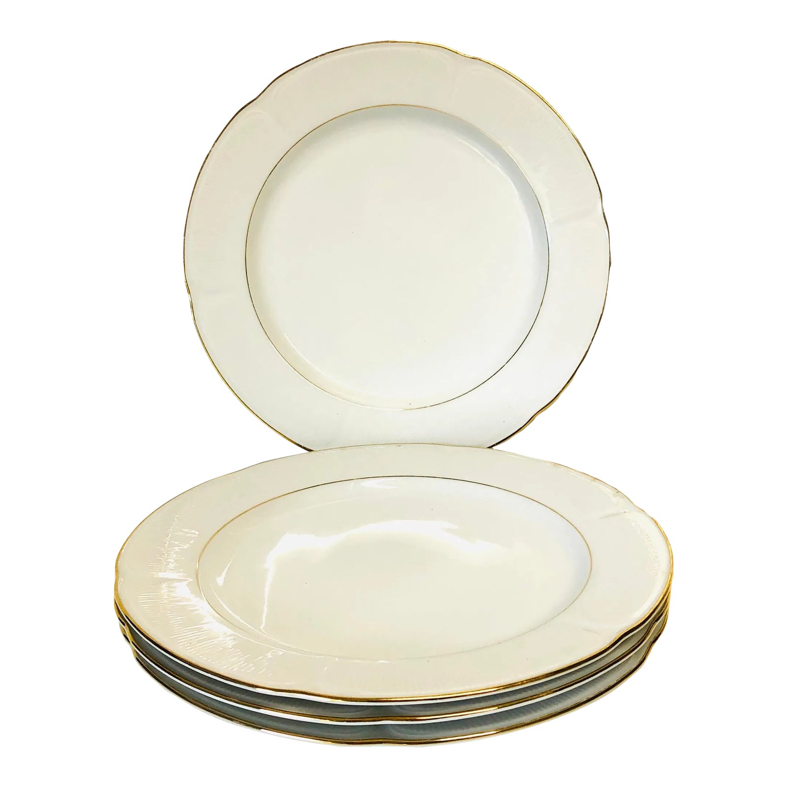 Contemporary Cresent China by Ranmaru Coquille d'Or Dinner Plates- Set ...