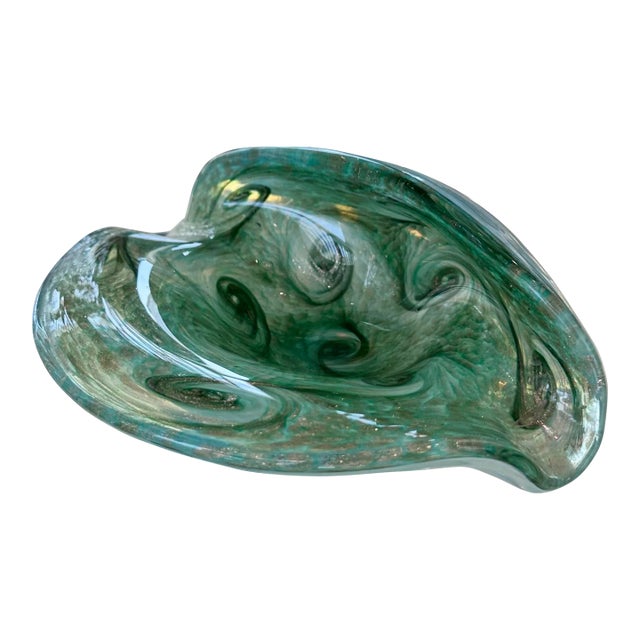 1950’s Fratelli Toso Aventurine Starry Night Oyster Form Murano Glass ...