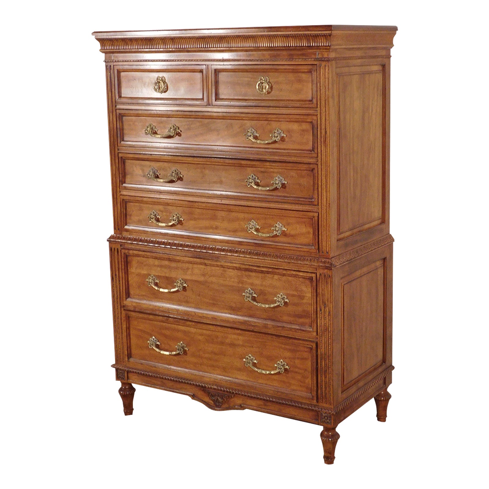 Davis Furniture Fleming Walnut French Louis XVI Tall Chest / Highboy ...