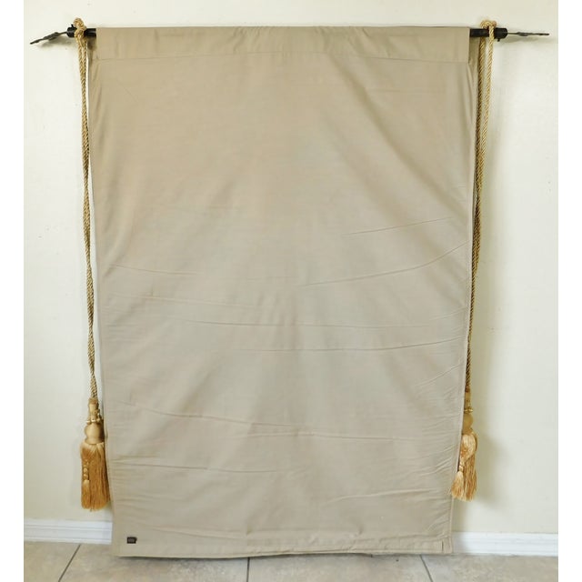 Large Black & Gold Floral Tapestry Wall Hanging With Rod and Silk ...