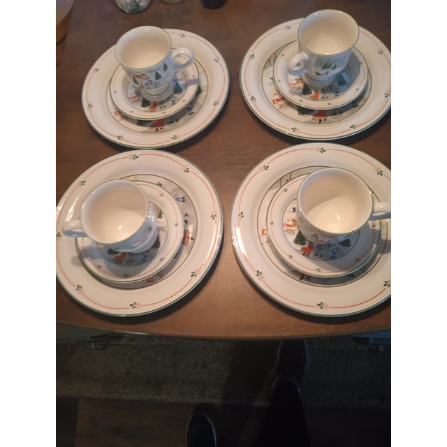 1980 Sango Silent Night Series Christmas Snow Scene Dish Set- 12 Pieces ...