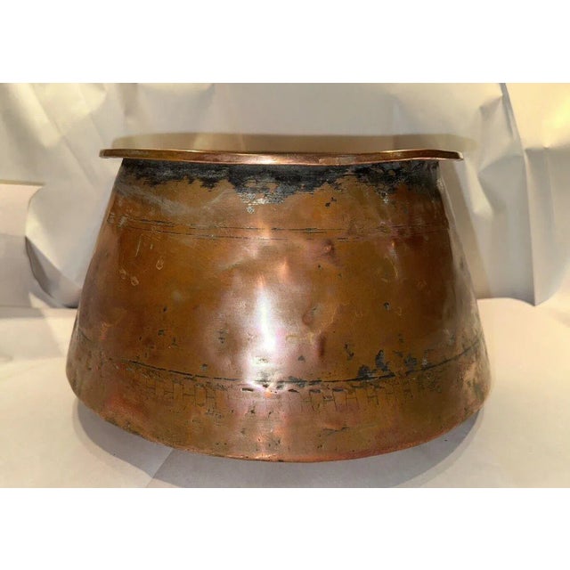 Large Antique Copper Deghra Cooking Pot From India | Chairish