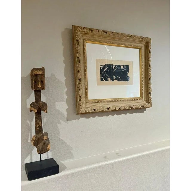 Royden Card Mid-Century Black & White Abstract Painting Framed | Chairish