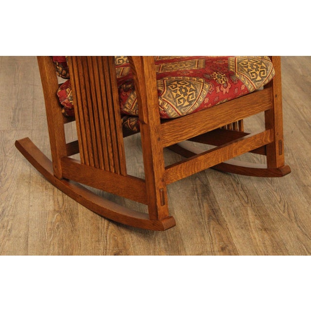Stickley Mission Collection Oak Spindle Rocker | Chairish
