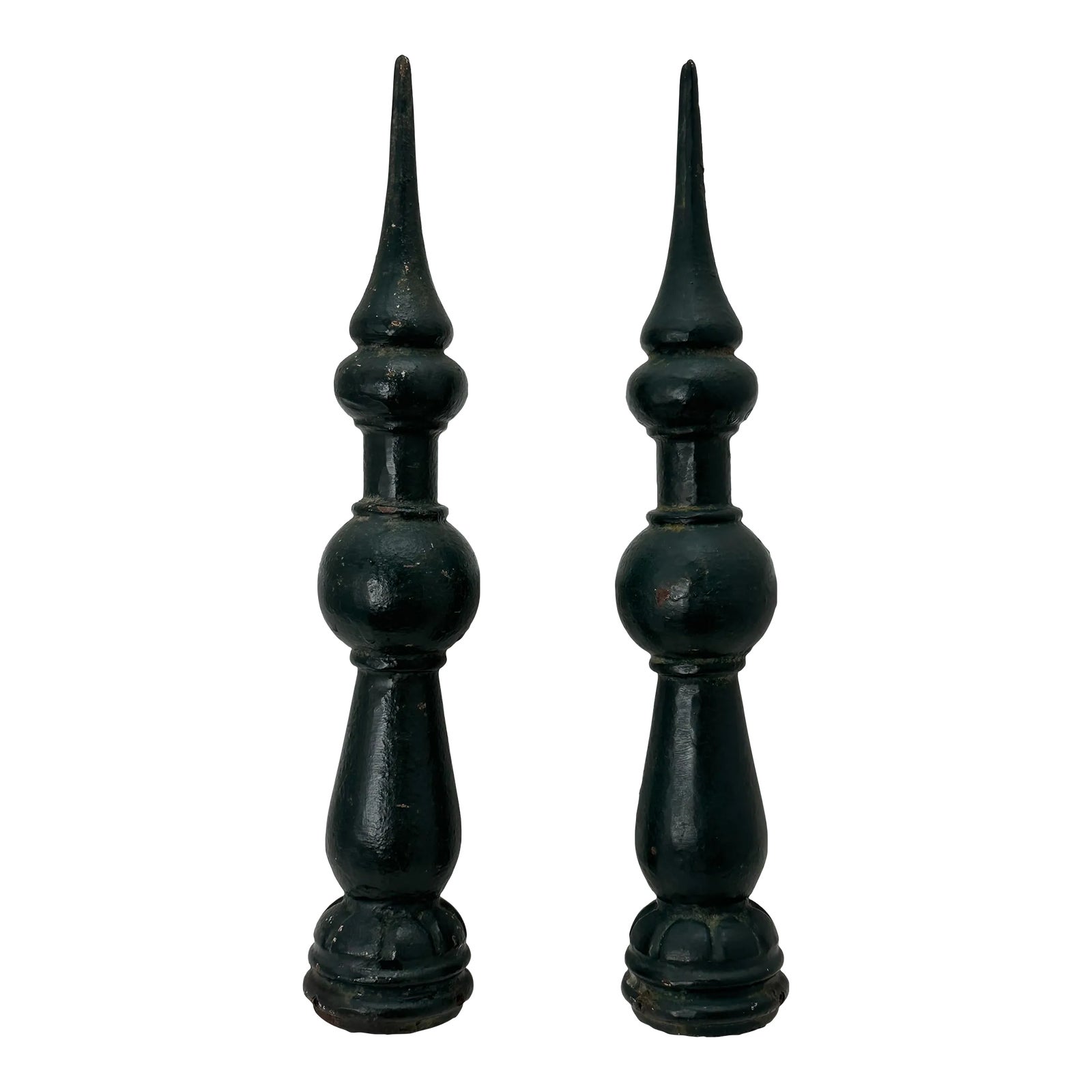 Matched Pair of Antique Victorian Architectural Solid Cast Iron Fence ...