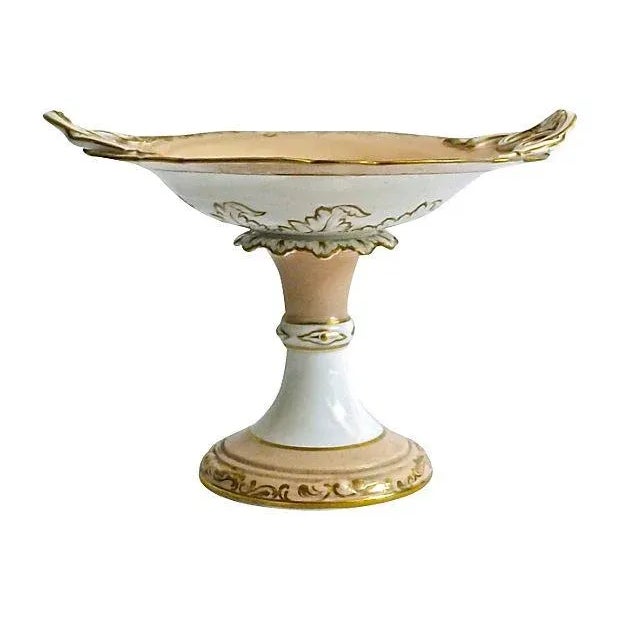 Antique Porcelain Floral Compote | Chairish