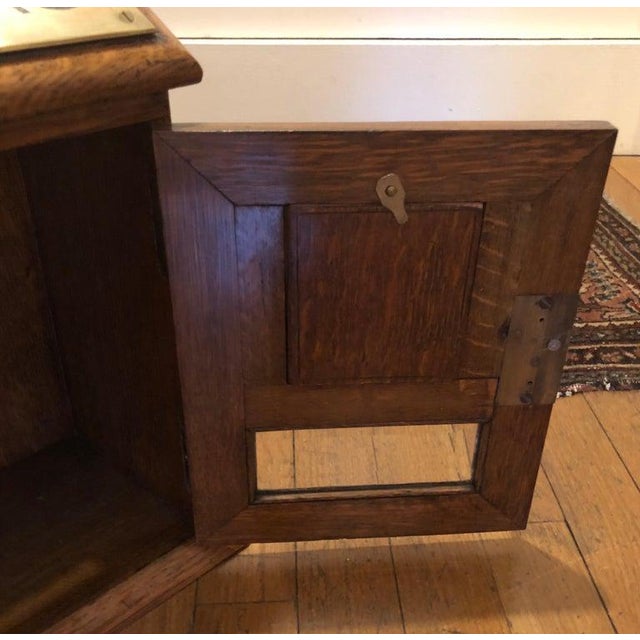 Early 20th Century Edwardian Small Oak Post Box | Chairish