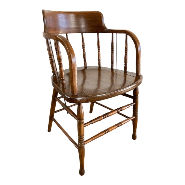 Vintage Saloon Style Captain's or Banker Chair | Chairish