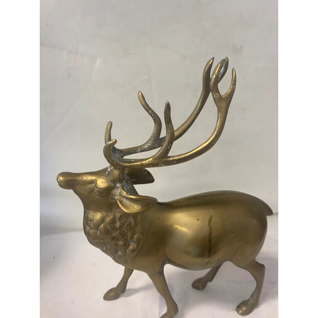 1980s Brass Reindeer Sculpture | Chairish