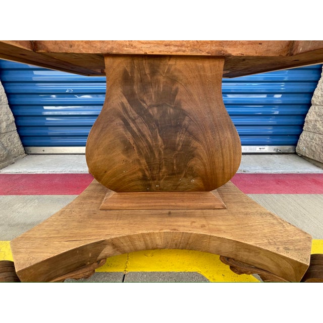 Antique Mahogany Lion's Paw Dining Table With Contemporary Table Top ...