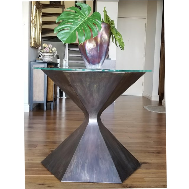 Bronze Round Metal Table Base for Entryway or Foyer Tables Handmade by ...