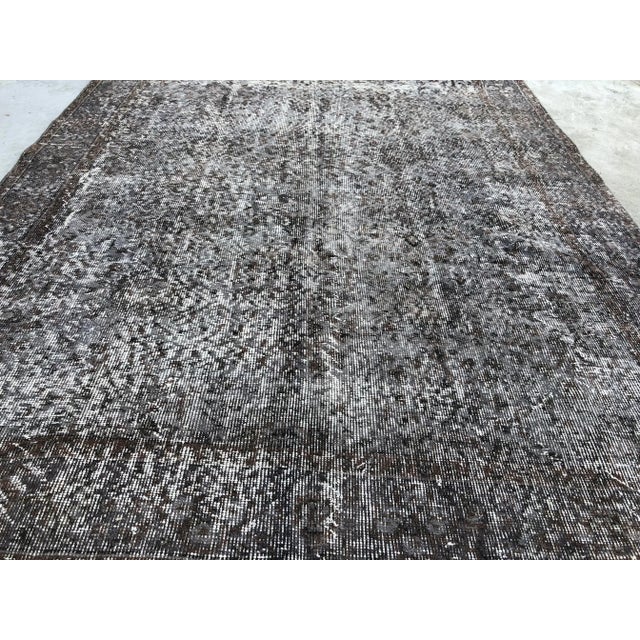 1960s Turkish Dark Gray Overdyed Rug | Chairish