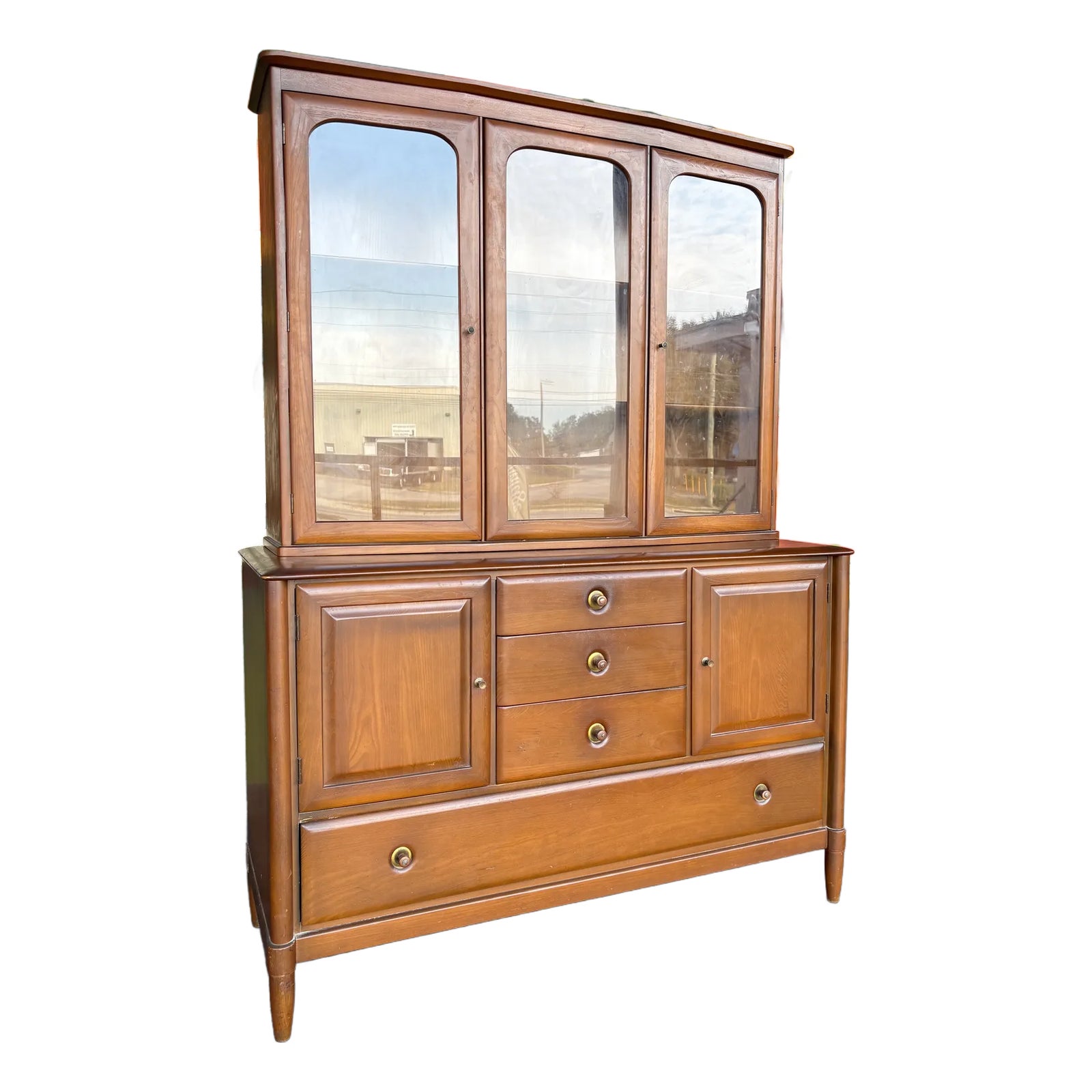 Mid Century Unique Hutch | Chairish