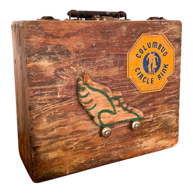 Vintage 1940's Nyc Roller Skate Wood Case | Chairish