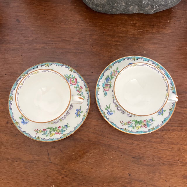 Vintage Minton Tea Cups and Saucer Set- 4 Pieces | Chairish