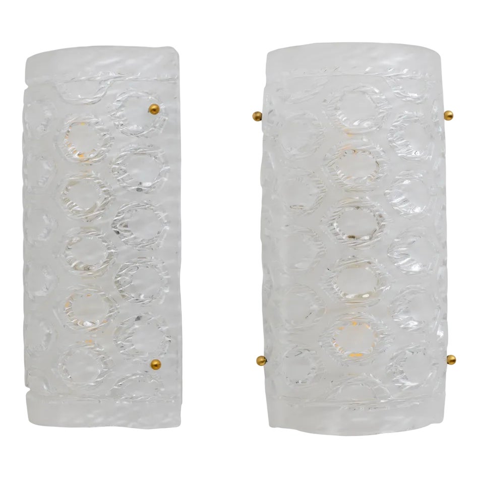 Modern Italian Murano Glass Textured Wall Sconces, 2000, Set of 2 ...