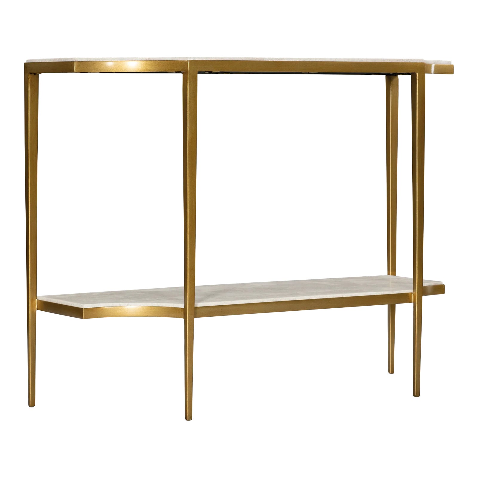 Gold Leaf & Stone Console Table | Chairish
