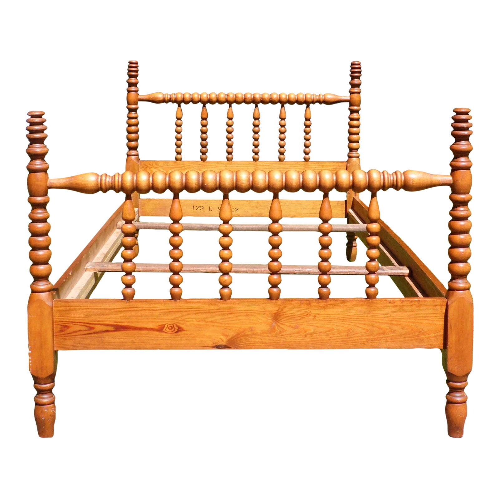 Vintage Jenny Lind Style Solid Maple Twin Single Spool Bed Low Poster ...