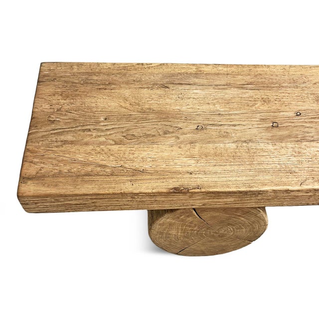 Elm Log Leg Coffee Table / Bench | Chairish