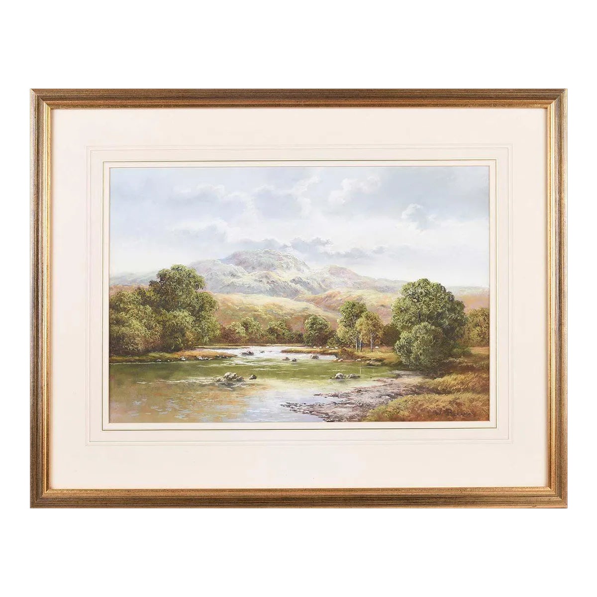 Wendy Reeves, Pastel of River Mountain in English Countryside by 20th ...