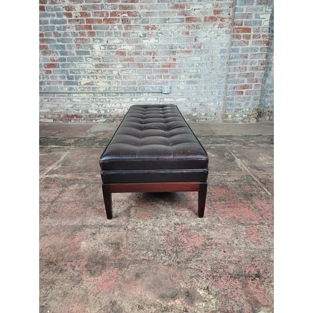 George Smith Modern English Tufted Leather Bench | Chairish