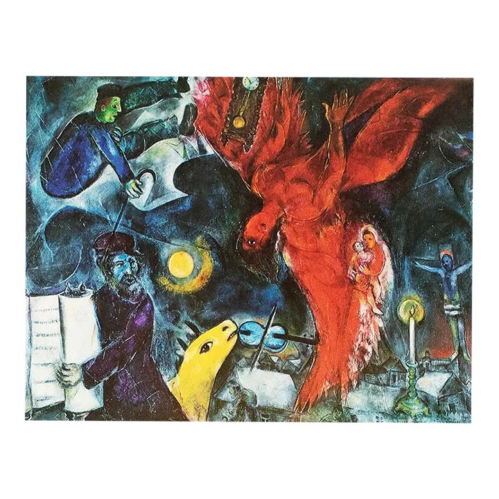 1972 After Marc Chagall "The Falling Angel", Full-Color Parisian Print ...