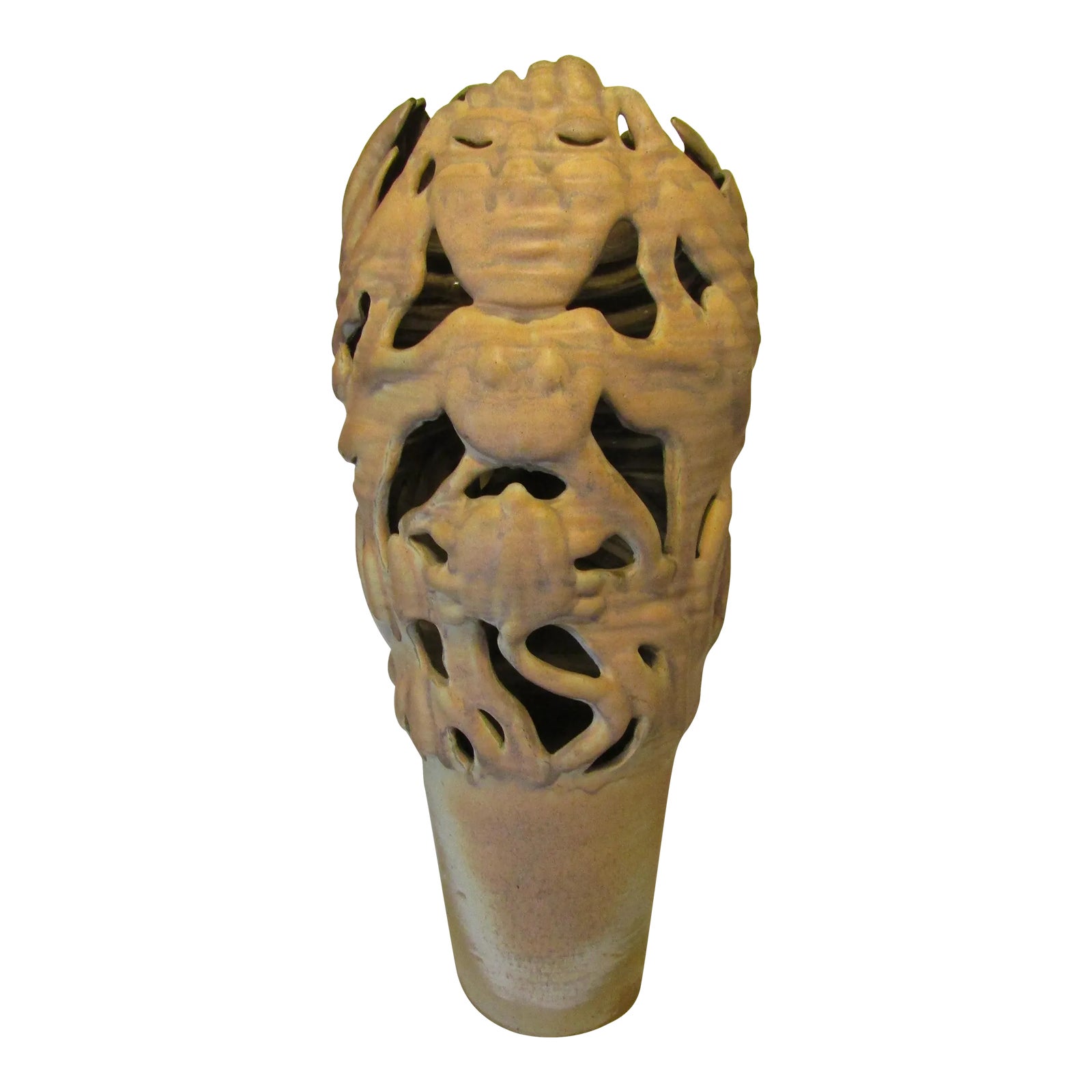 1950s Large Monté Artist Signed Amorphic Figurative Studio Pottery ...