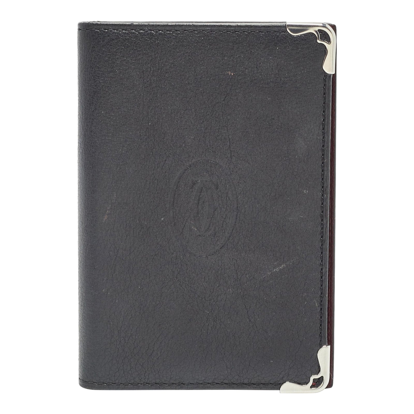 Cartier Black Leather Must De Business Card Holder | Chairish