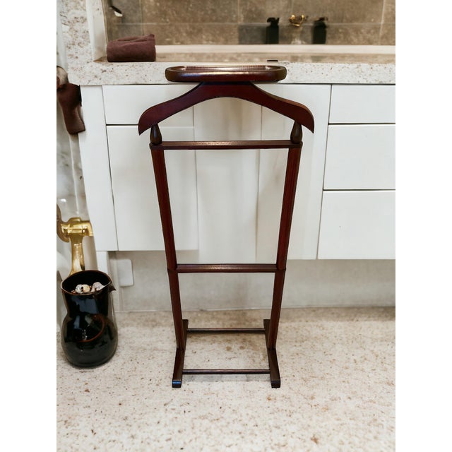 1970s Mahogany Solid Wood Valet Stand | Chairish