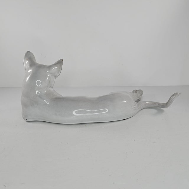 Mid 20th Century Freeman McFarlin Lying Cat Figurine Milky White #177 ...