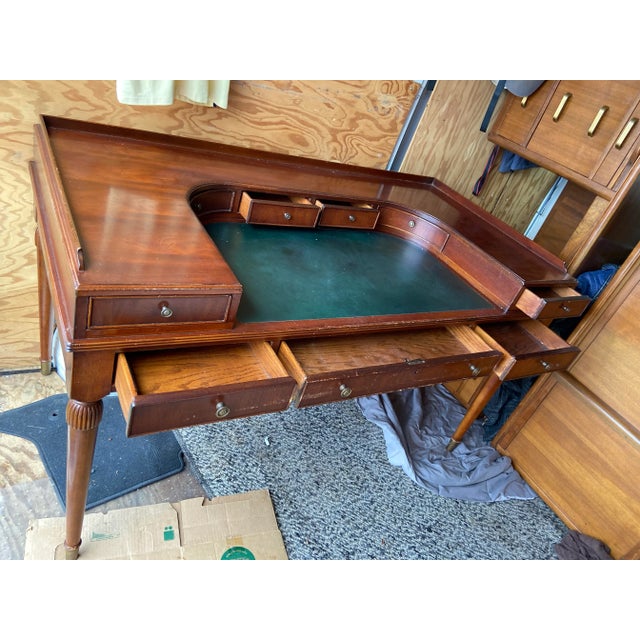 Lexington Furniture Vintage Leather Top Writing Desk | Chairish